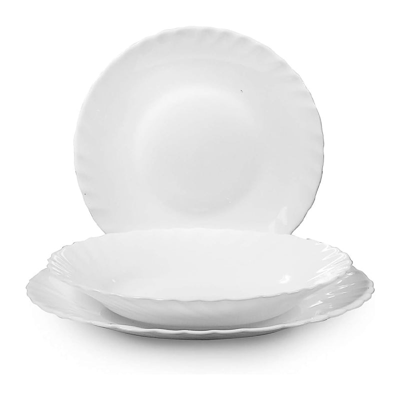 First 18 Piece White Opal Glass Dinnerware Set – Bormioli Rocco