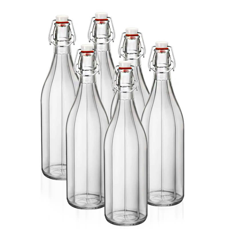 Oxford Bottle With Airtight Cap Lt 1 Set 6 Pcs – Bormioli Rocco