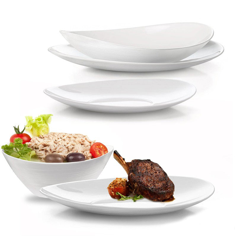 Prometheus 20 Piece Dinnerware Set With Steak Plate and Salad Bowl ...